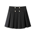 Rvasteizo Girls Solid Pleated Skirt Inner Lining Preppy Style ...