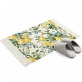 Bathroom Rug 2'x 3', Yellow Lemon Woven Cotton Washable Rug with ...