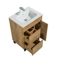 Alma Grace 24" Natural Wood Finish Vanity With A Porcelain Sink ...