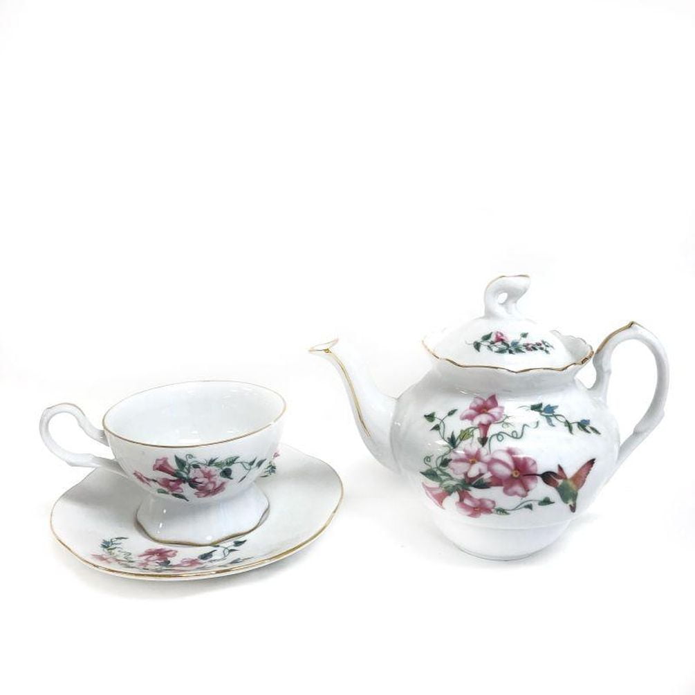 Hummingbird At Flowers Teapot Set - Walmart.com