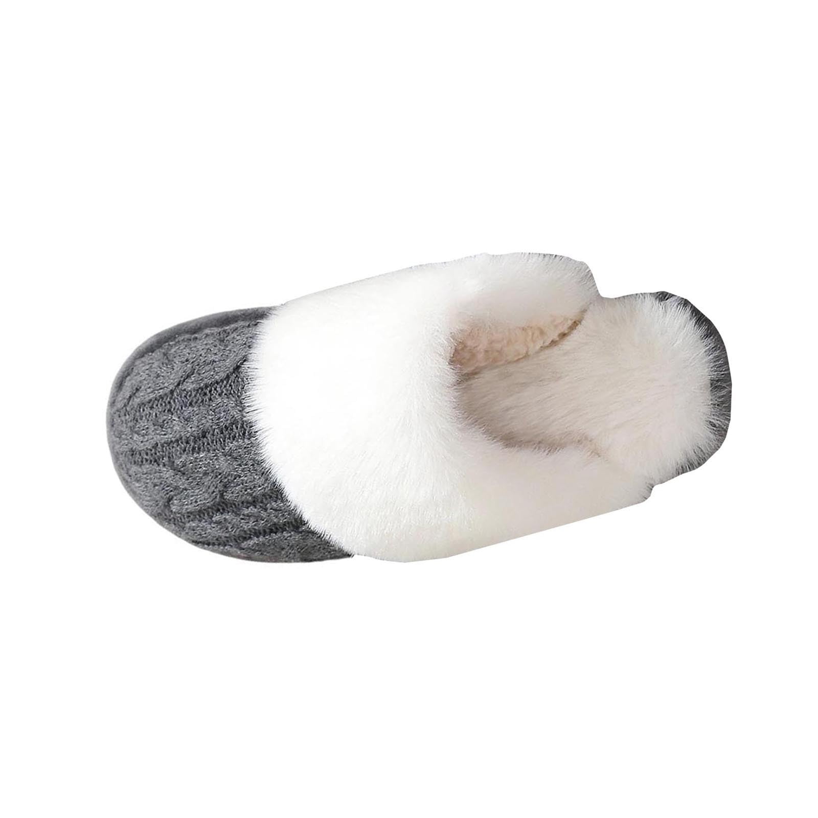 Click here for Generic Dark Gray Unisex Cable Knit Slippers In Da... prices