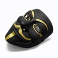 2 Pc Black and Gold Costume Face Mask Adult Cosplay Party Set One Size ...