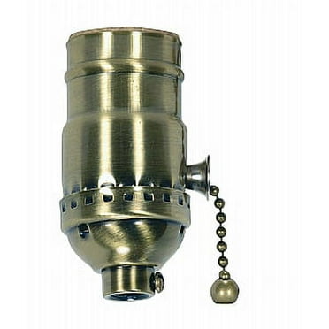 Satco 3 Piece Stamped Solid Brass 3 On Off Pull Chain Socket - Walmart.com