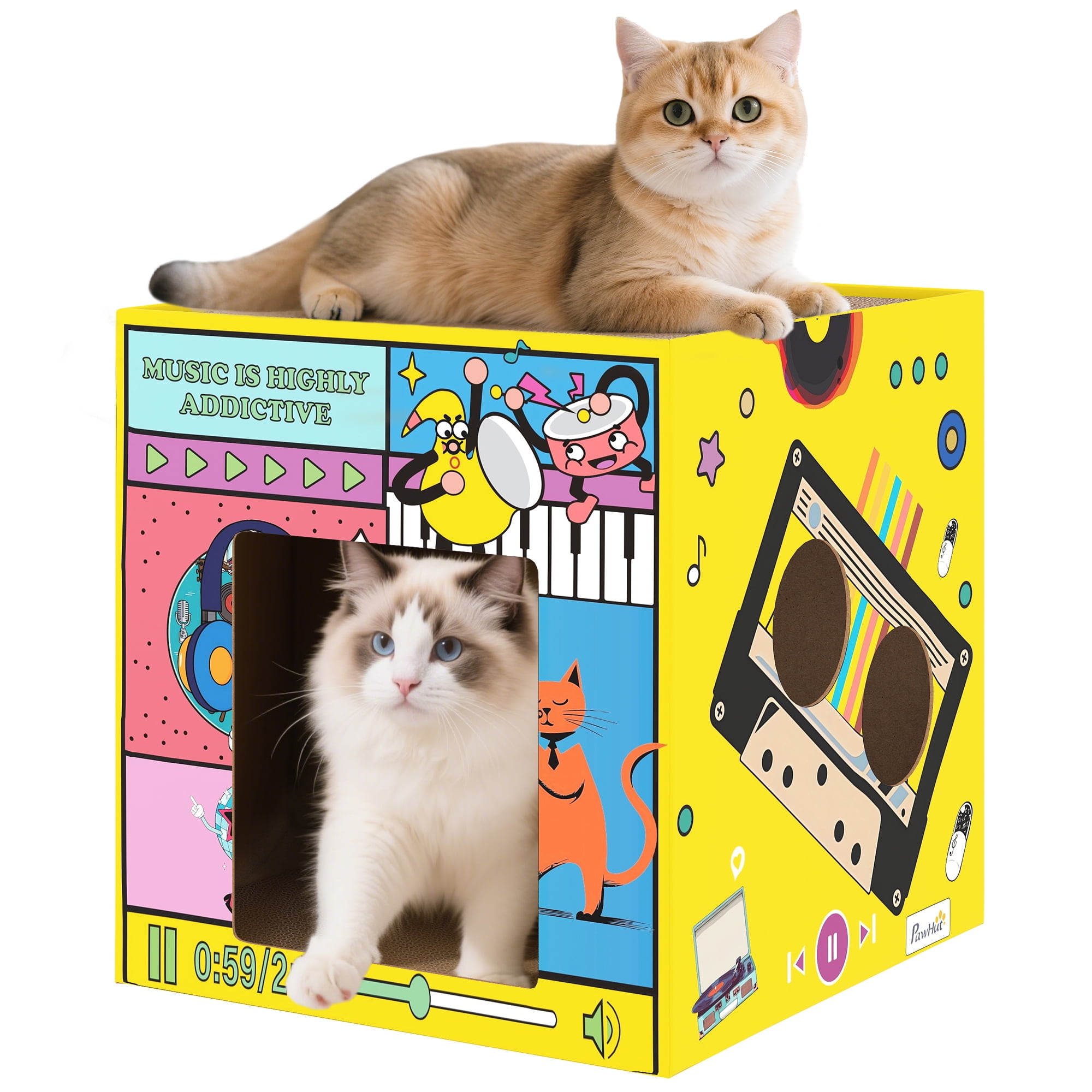 Click here for Pawhut Cat Scratcher  2 In 1 Cardboard Cat House W... prices