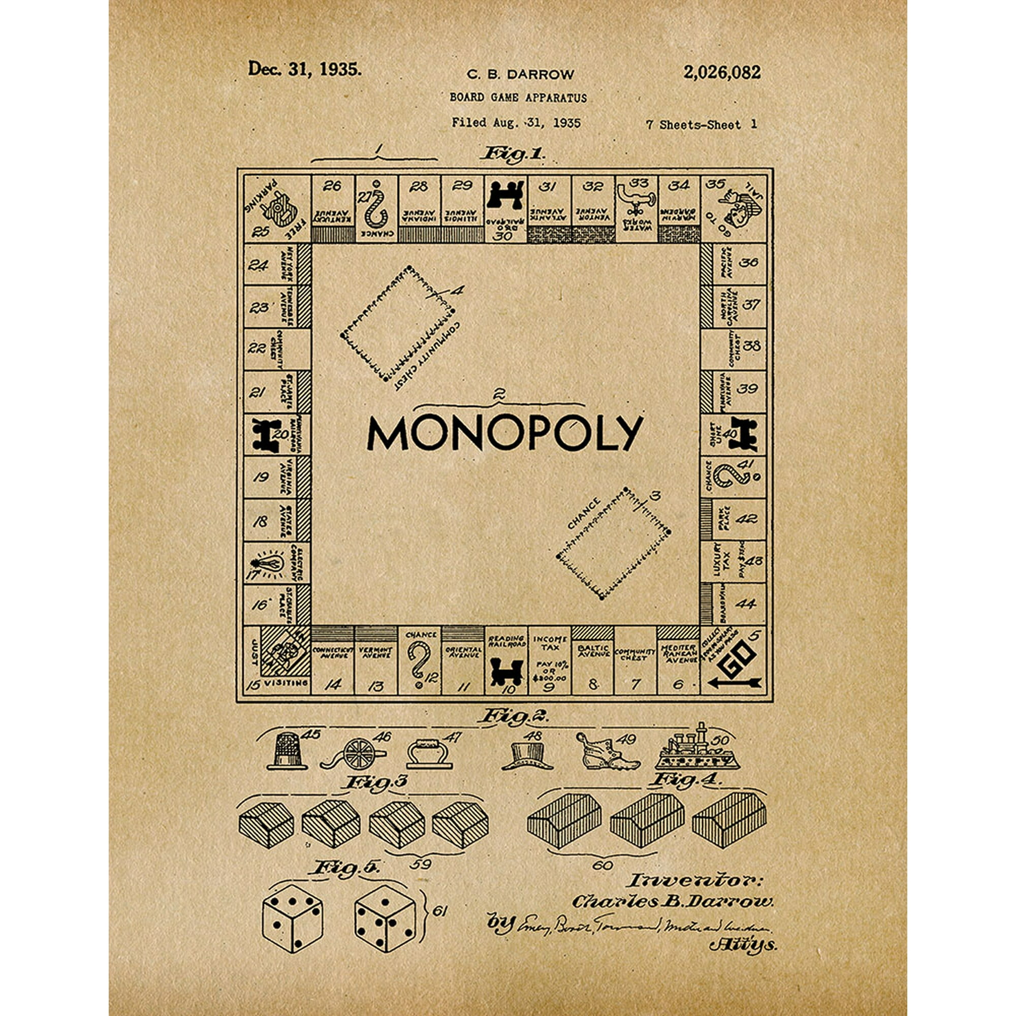 First Monopoly Board