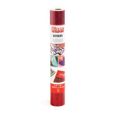 Siser Glitter Heat Transfer Vinyl: Red, 11.8 x 36 inches - Walmart.com ...