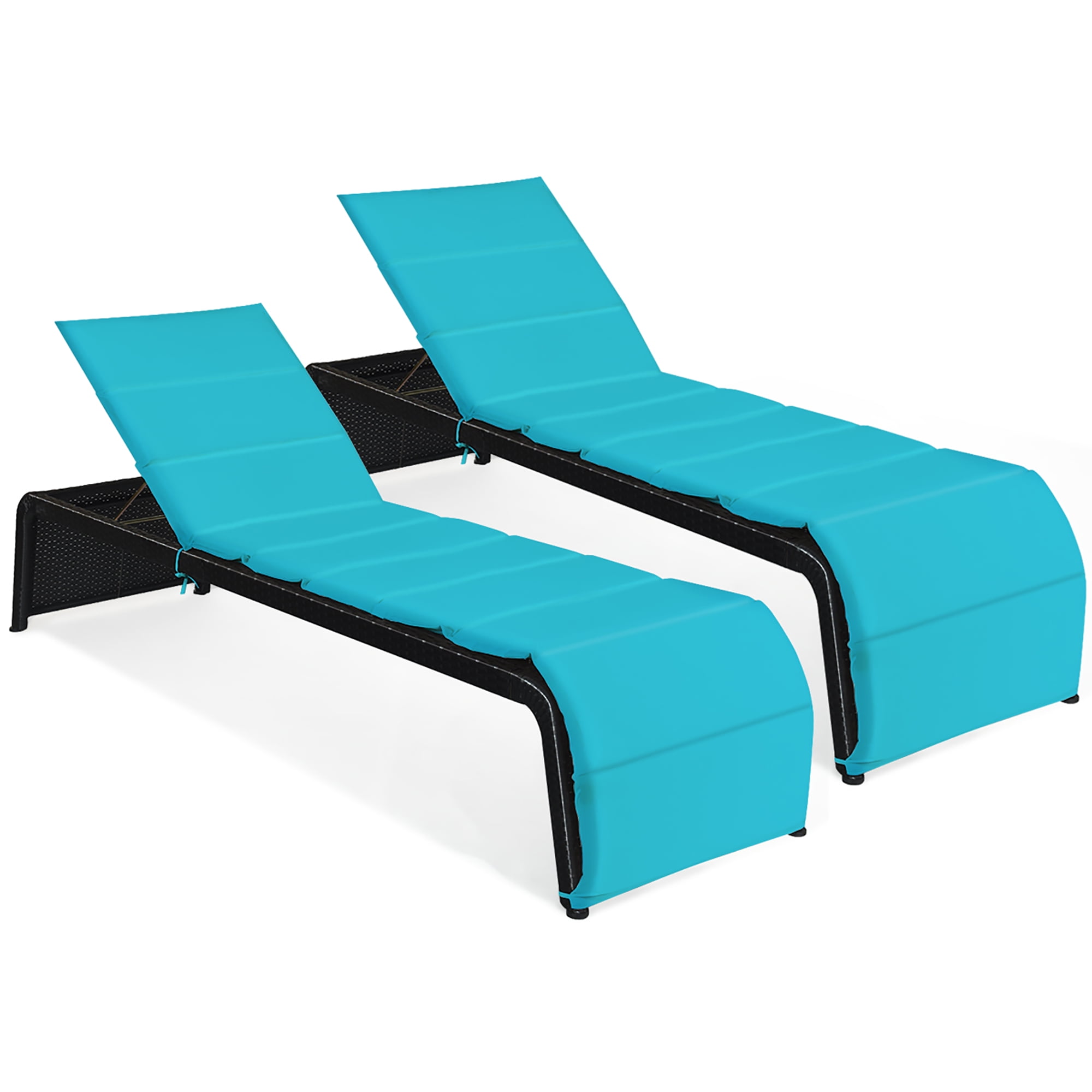 Click here for Costway 2 Pcs Patio Rattan Lounge Chair Chaise Rec... prices