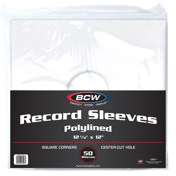 Paper Record Sleeves 33 RPM - Polylined - SQ Corners - With Hole - 20 ...