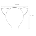 BESTYASH 2Pcs Plated Silver Cat Ear Hair Bands Elastic Crystal Headwear ...