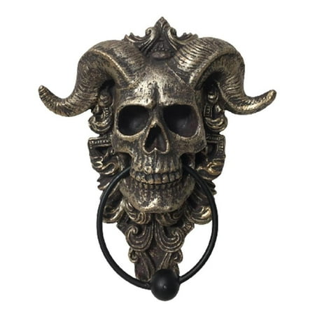 Retro Head Bone Demon Door Knocker Head Bone Wall Hanging Art Statue ...
