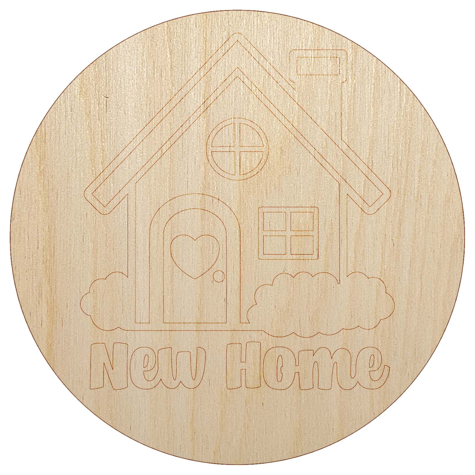 Sweet Adorable New Home Wood Shape Unfinished Piece Cutout Craft DIY ...