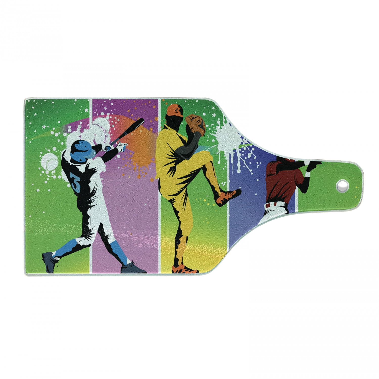 Baseball Cutting Board, Players in Different Positions in Playground ...