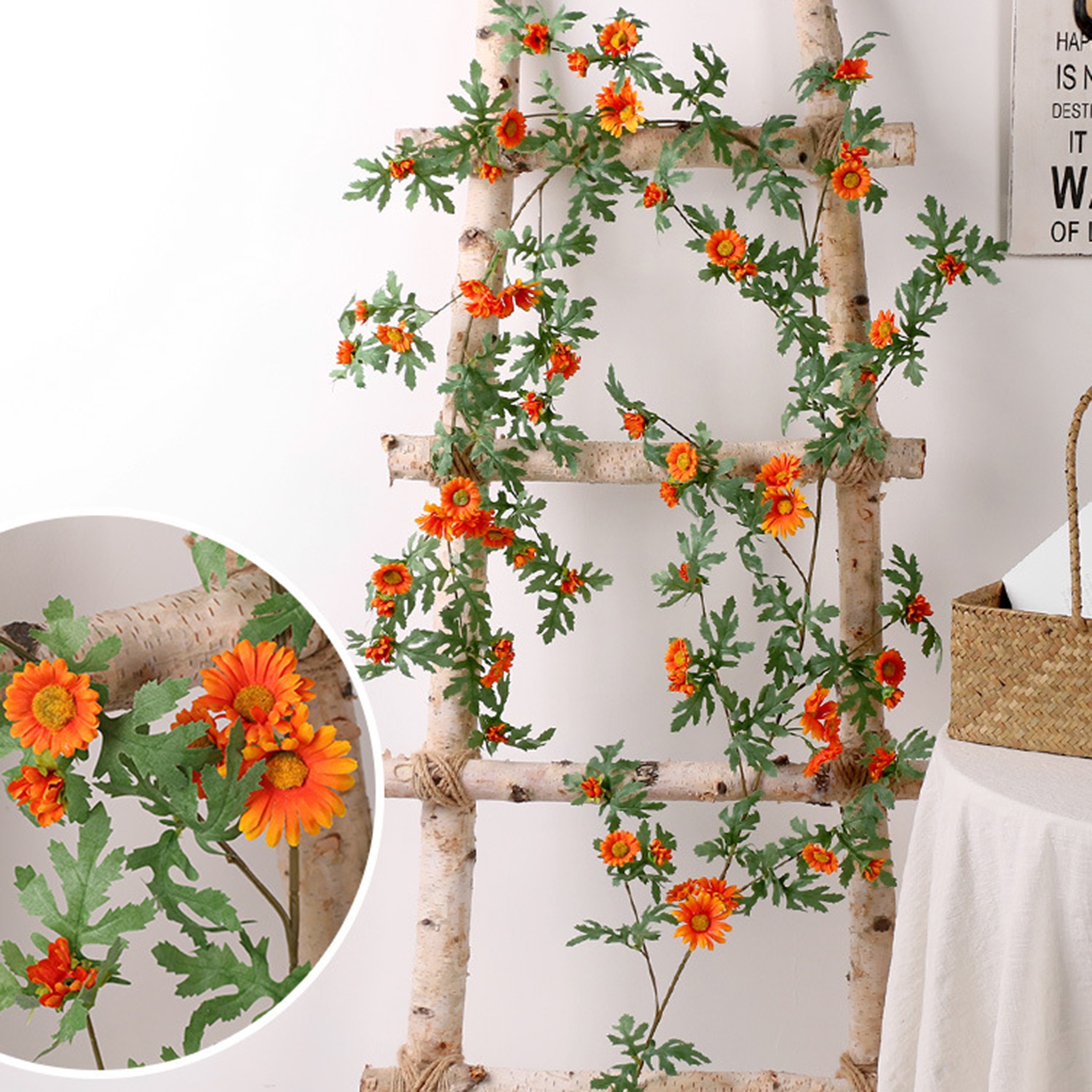 Washranp Artificial Flower Vine,Not Wither Faux Silk 66Flower and Plant ...