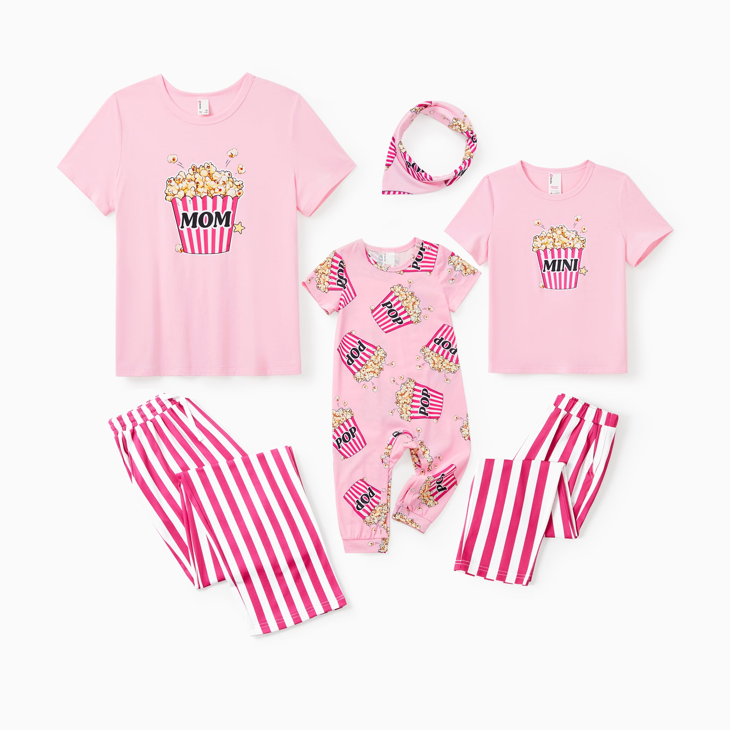PatPat Valentine's Day Family Pajamas Short-sleeve Popcorn Print ...