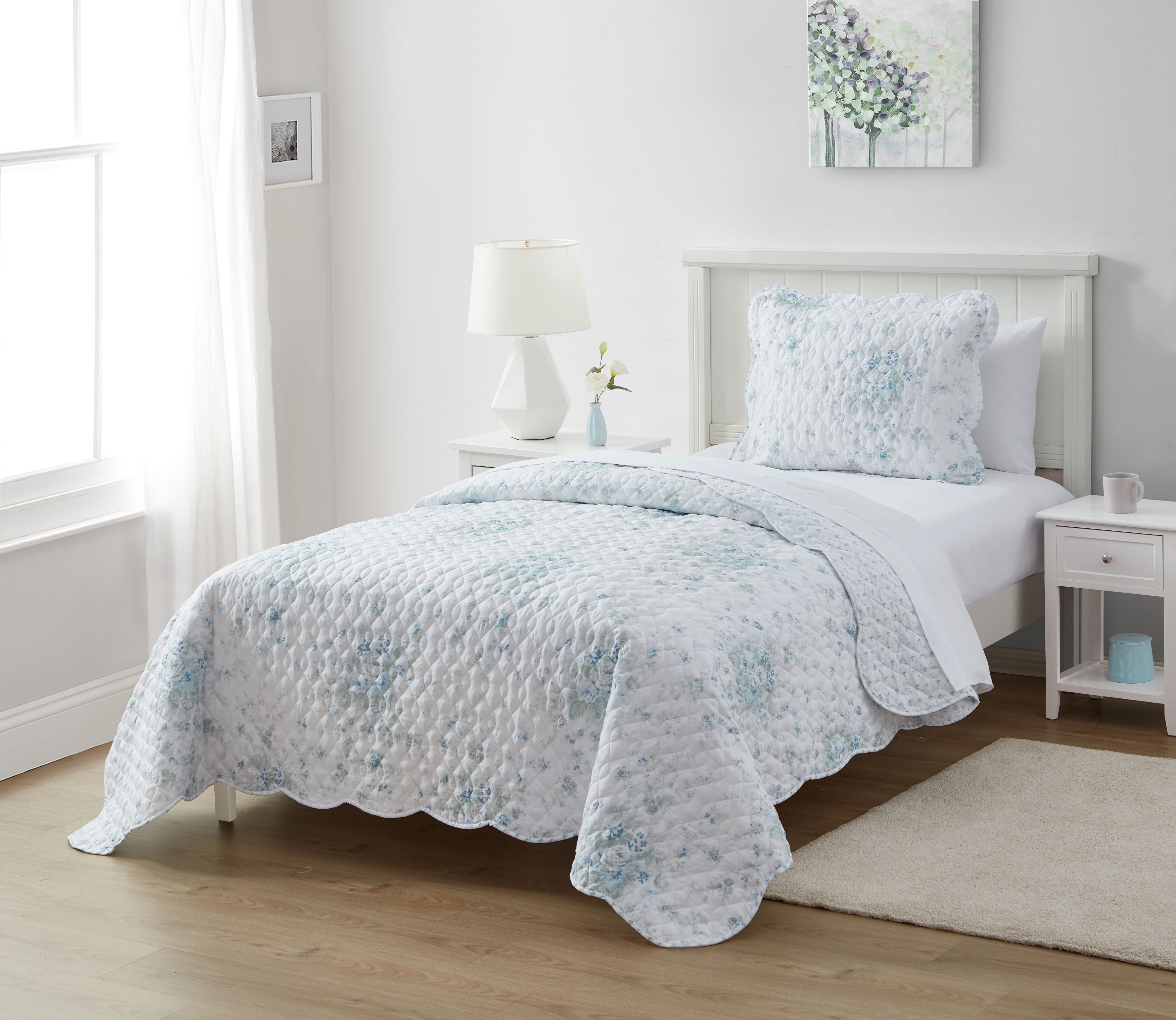 Simply Shabby Chic Gray Gardens 2-Piece Quilt Set, Twin - Walmart.com