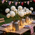 4th of July Artificial Chrysanthemum Branch - Patriotic Red White Blue ...