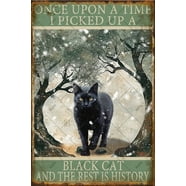 Black Cat Crossing Sign Zone Xing | Indoor/Outdoor | 20" Tall kitty ...