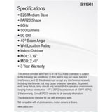 Satco S11581 5.5 Watt PAR20 LED; Medium Base; Silver Finish; CCT ...