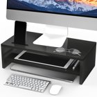 Mind Reader Glass Monitor Stand Riser for Computer, Laptop, Desk, iMac ...