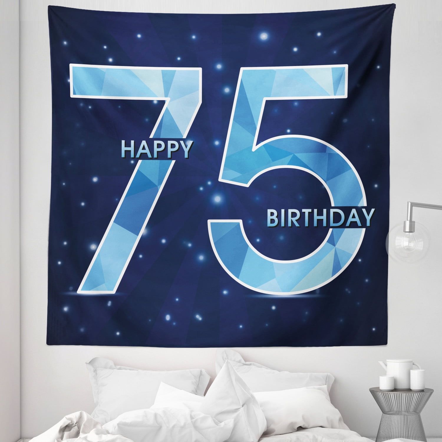 Navy Blue Tapestry, Geometric and Abstract Design in Blue Colors with ...