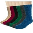 Loritta 6-Pack Soft Fuzzy Slipper Socks for Men, Warm Cozy Winter Size ...