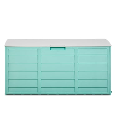 Zimtown 36gal Outdoor Garden Plastic Storage Deck Box Round Thickened ...