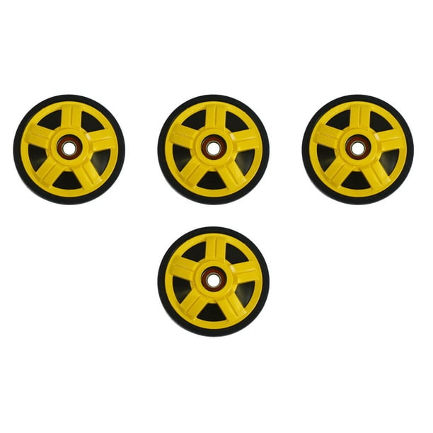 4 Front Rail Yellow Idler Wheels Kit for Snowmobile BOMBARDIER/SKI-DOO ...