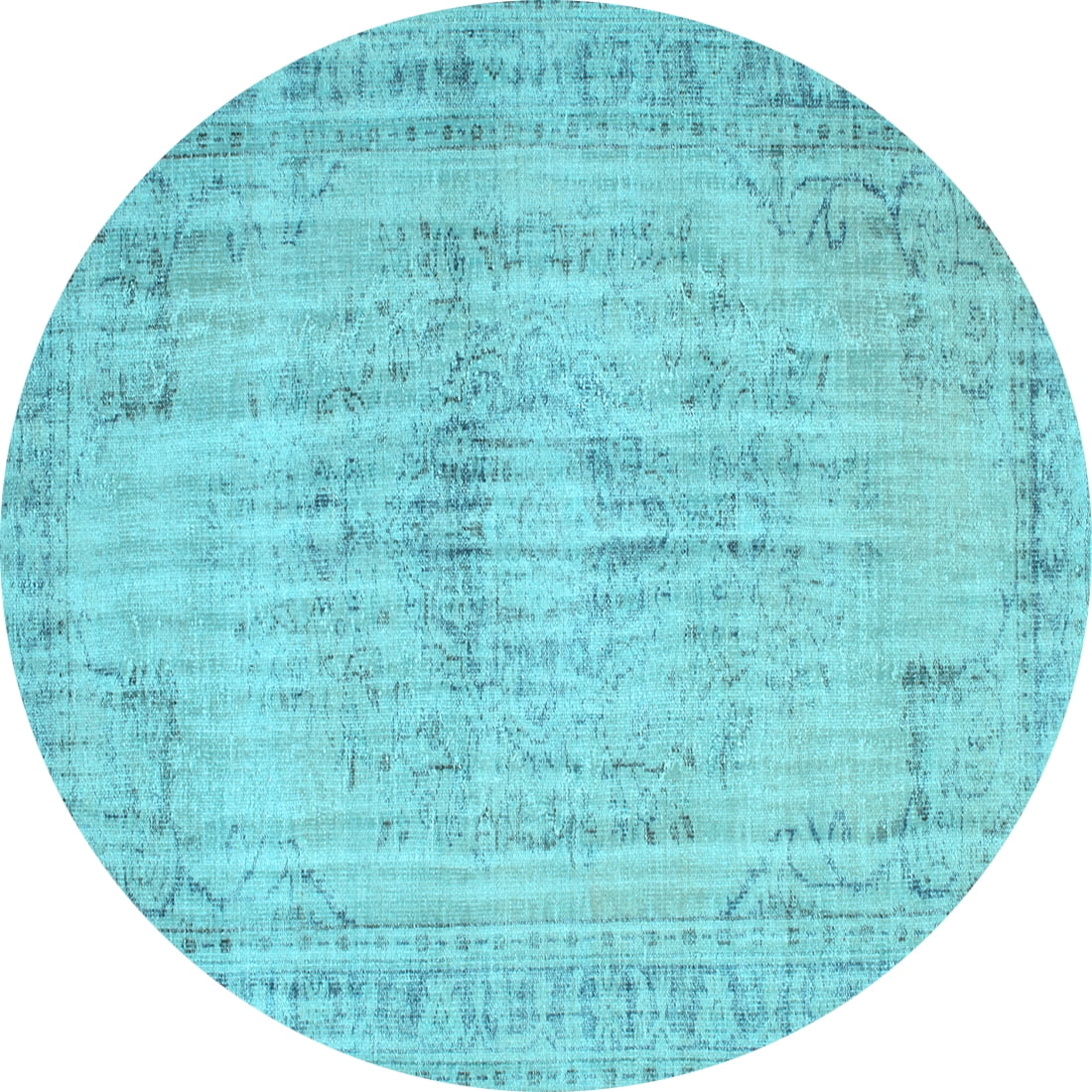 Ahgly Company Indoor Round Abstract Light Blue Contemporary Area Rugs ...