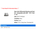 Rear Axle Differential Bearing and Seal Kit - Compatible with 2007 ...