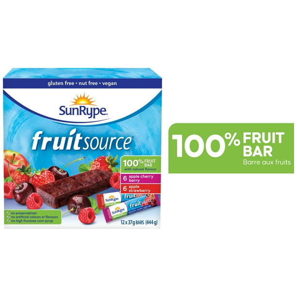 SunRype Fruitsource 100% Fruit Bar Pack, 12 x 37 g - Walmart.ca