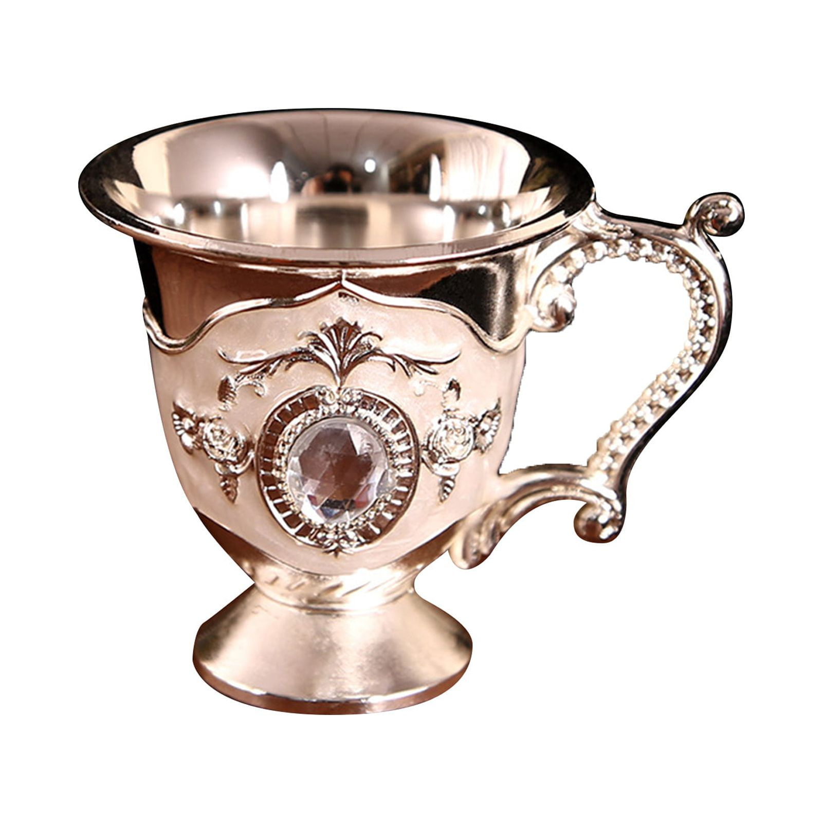 Farfi Beautiful Retro Teacup Style Zinc Alloy Exquisite Rhinestone ...