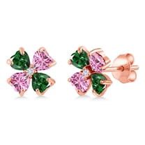 Gem Stone King 925 Sterling Silver Green Mystic Topaz and White Lab ...