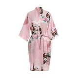 Light Pink Mommy and Me Robes, Floral, Satin Feel - Walmart.com