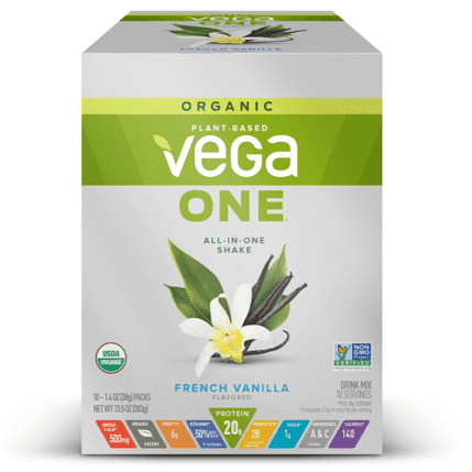 Vega One Organic All in One Shake, French Vanilla 1.4 oz, pack of 10 ...