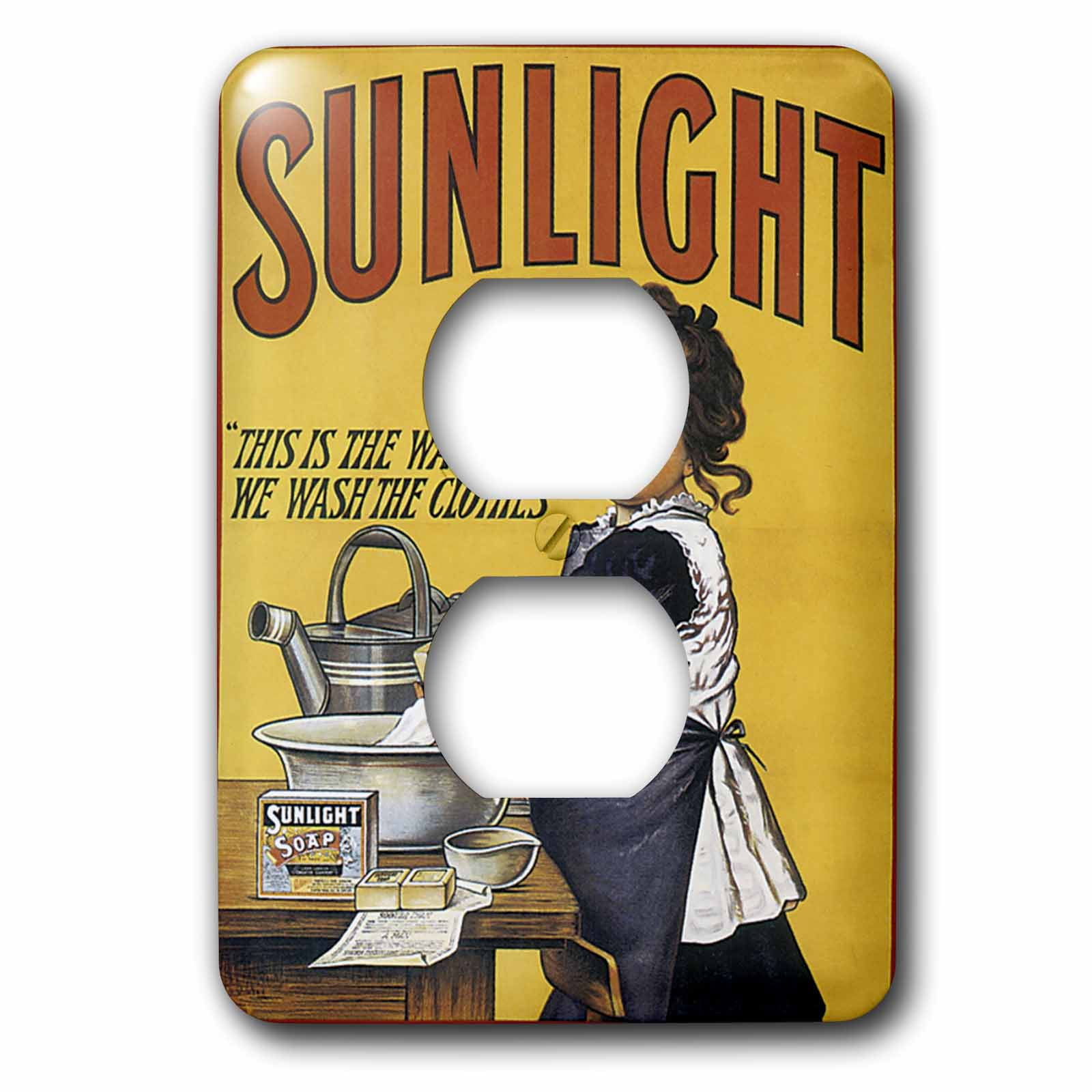 Vintage Sunlight Laundry Soap Advertising Poster 2 plug outlet cover ...