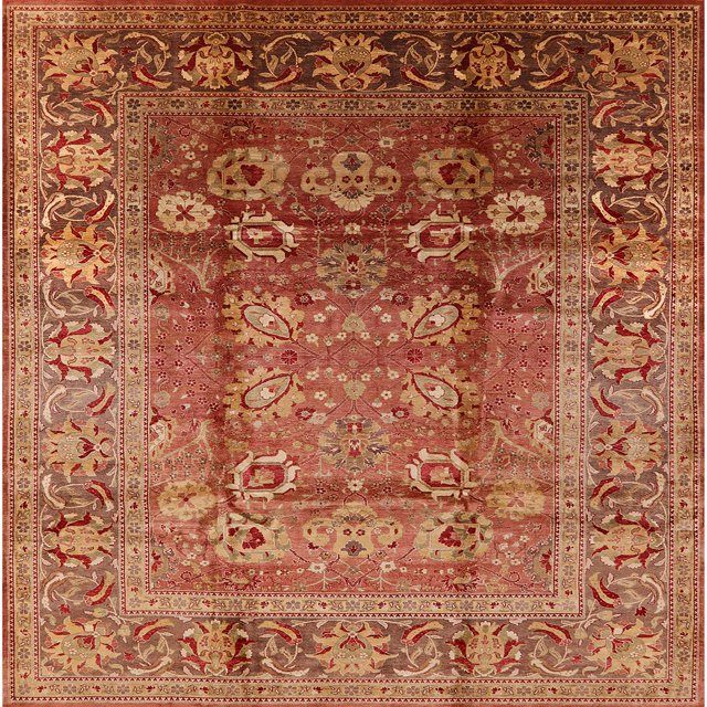 Ahgly Company Indoor Square Mid-Century Modern Red Oriental Area Rugs ...