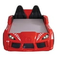 Furniture of America Dash Kids Plastic Twin Race Car Bed with LED and ...