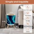 Small Trash Can with Lid Blue marble gold abstract Indigo ocean blue ...