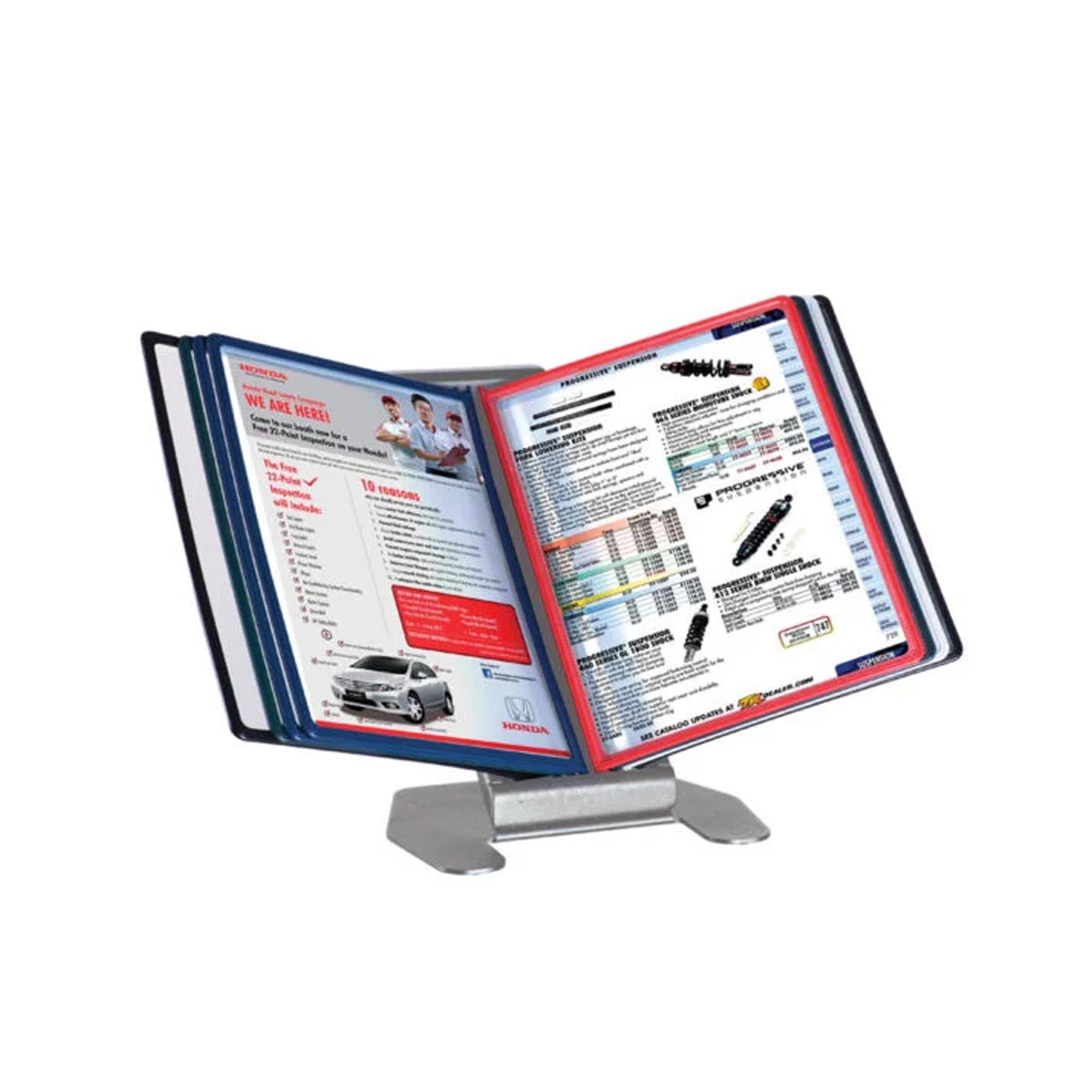 M&T Displays Desk Reference Organizer with 10 Black Double-Sided 8.5x11 ...