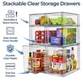 Sorbus Clear Pull-Out Storage Bin Set, 6 Stackable Drawers for Vanity ...