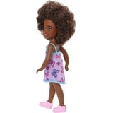 Barbie Chelsea Doll, Small with Dark Brown Curly Hair & Blue Eyes ...