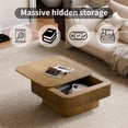 YWEN Coffee Table for Living Room, Accent Fluted Square Coffee Table ...