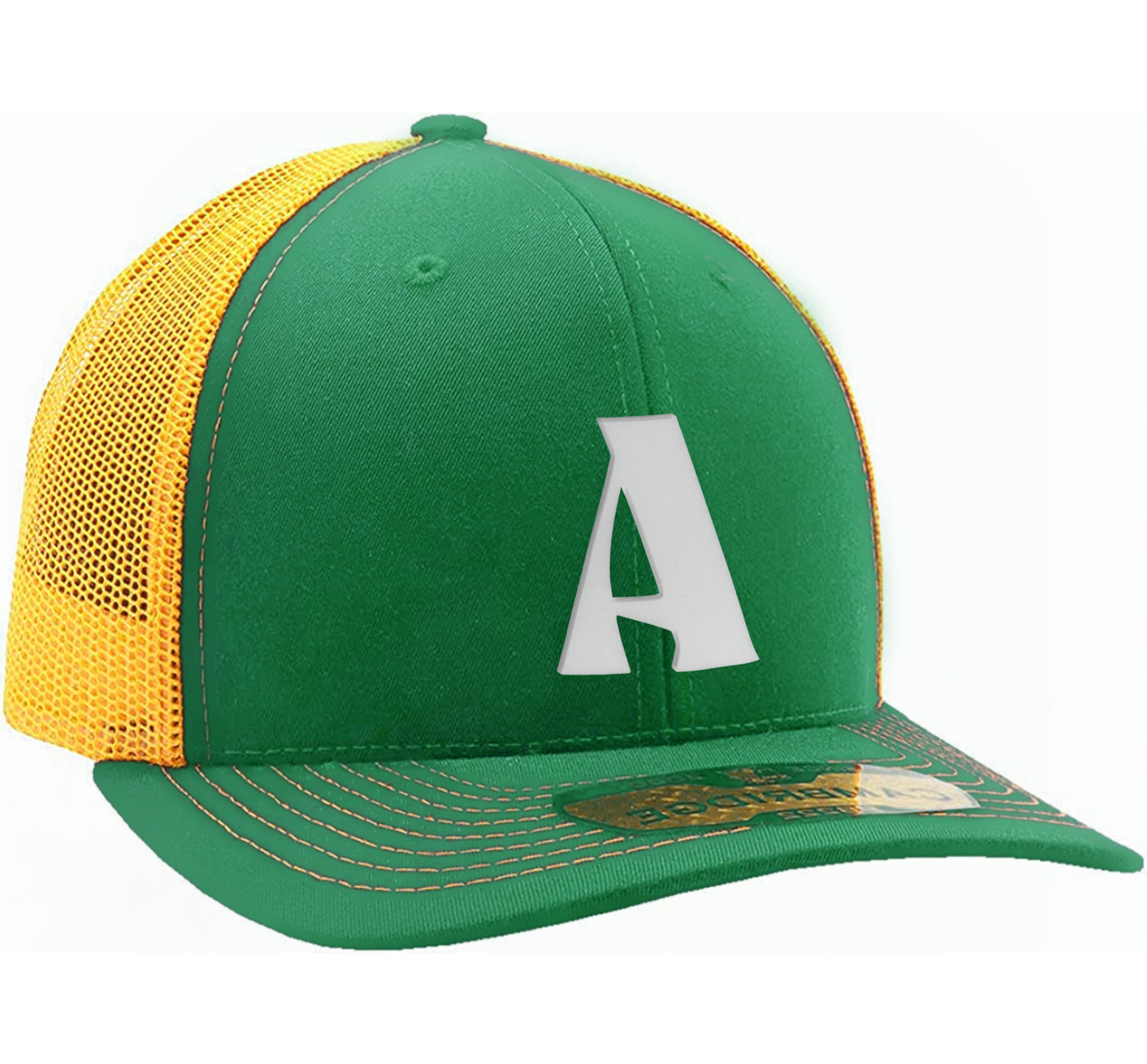 Daxton Baseball Trucker Hat 3D Capital Alphabet Letters Structured Mid ...