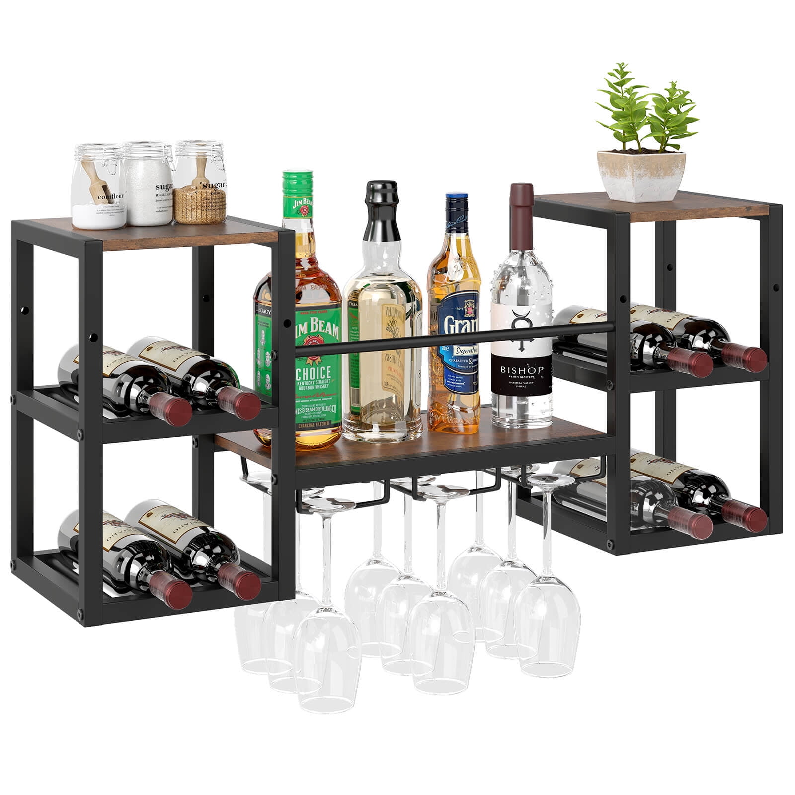Click here for Costway 3-Tier Wall Mounted Wine Rack With Glass H... prices