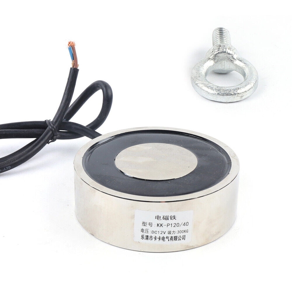 200kg Electric Lifting Magnet Electromagnet Solenoid Lift Holding 120 x ...