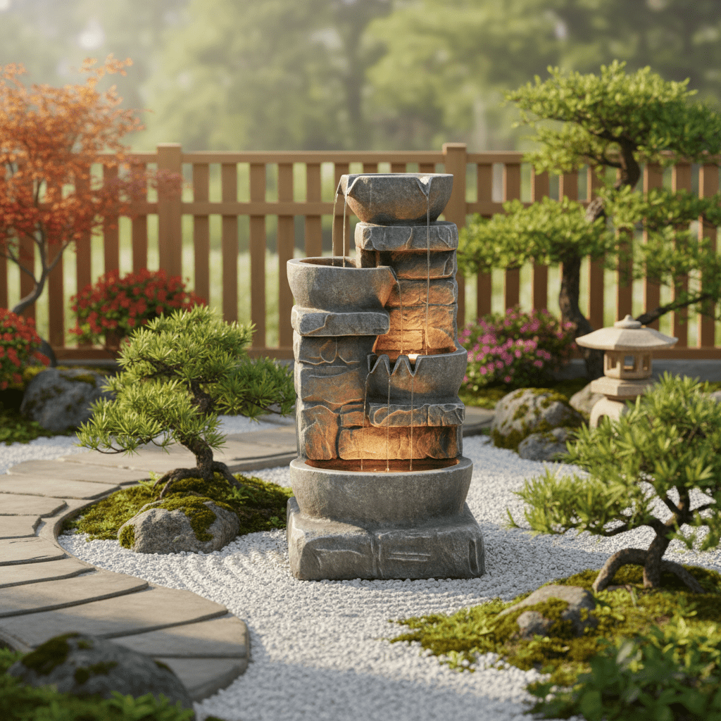 Teamson Home Cascading Stacked Stones Patio Water Nepal | Ubuy