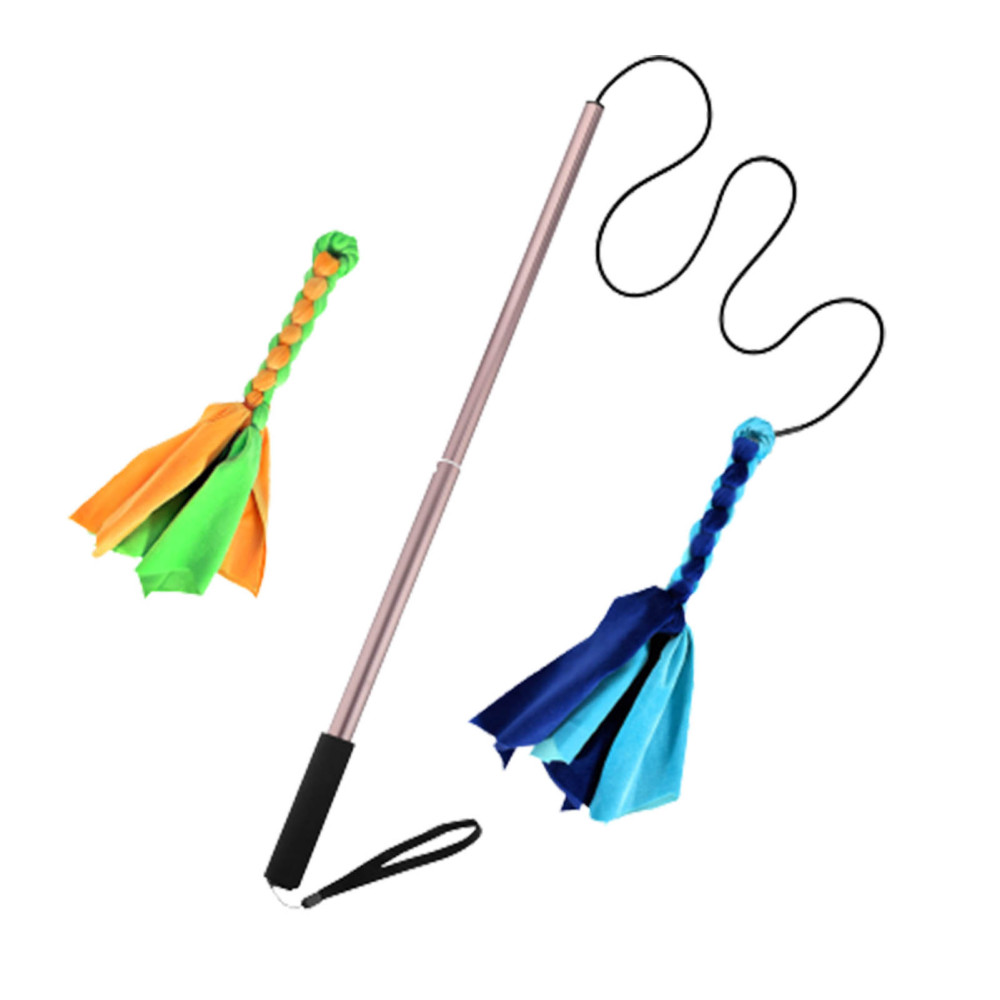 Retractable Dog Teasing Stick Interactive Release Stress Pet Toy For ...