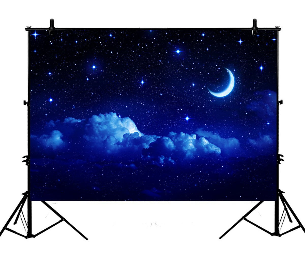 PHFZK 7x5ft Night Sky Backdrops, Starry Sky with Moon in Scenic ...