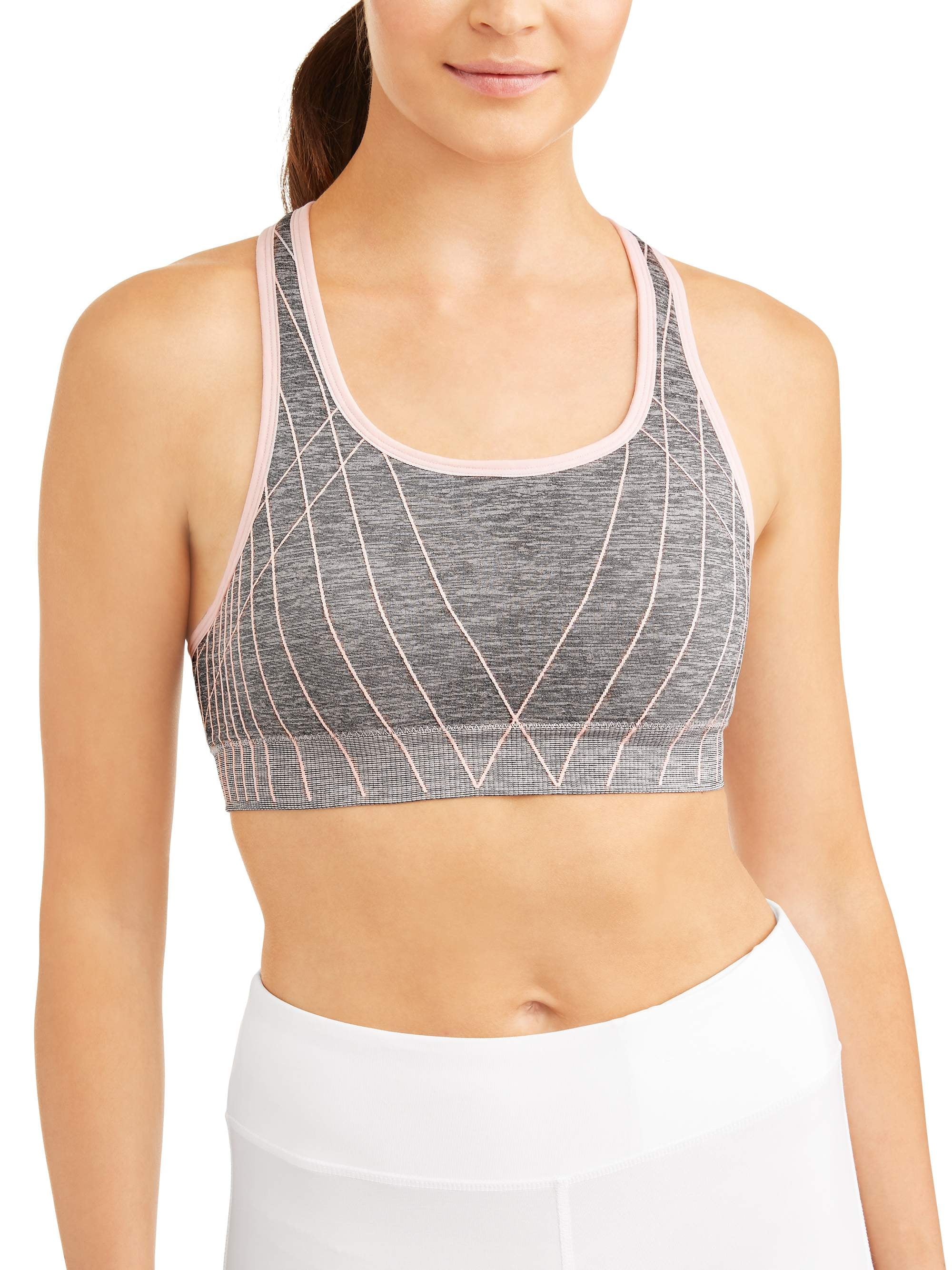 Avia Womens Medium Impact Molded Cup Longline Seamless Sports Bra
