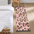 72x23.5 Runner Rug Non Slip Washable Blush Pink Brown Cheetah Print ...